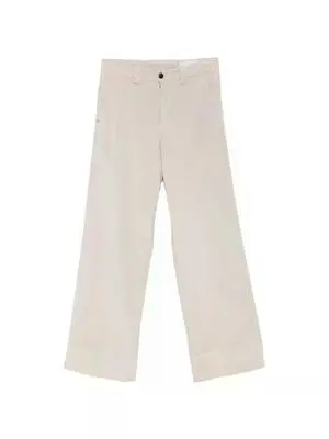 WHITE SAND Corduroy Wide-leg Trousers - Neutrals
