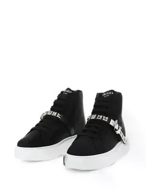 Prada Studded High-top Sneakers - Black