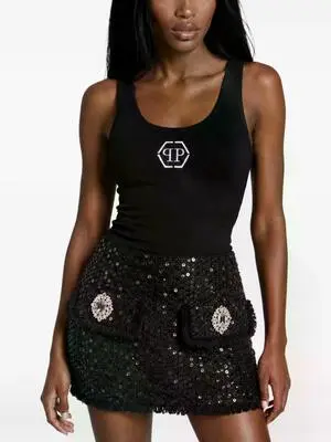 Philipp Plein Tweed Mini Skirt Paillettes-embellished