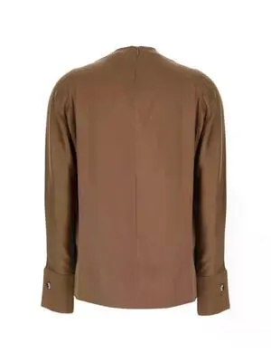 Max Mara Draped Button-cuff Blouse
