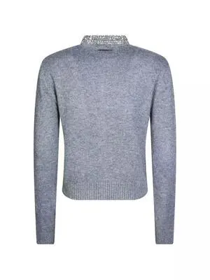 Pinko Crystal-embellished Wool-blend Cardigan