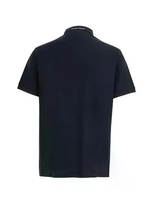 Emporio Armani Logo-embroidered Tipped Polo Shirt - Blue