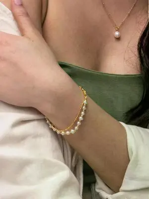 DOWER & HALL Pearl-embellished Double-strand Bracelet