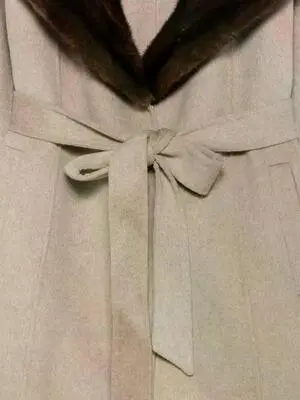 LISKA Fur-trim Belted Coat