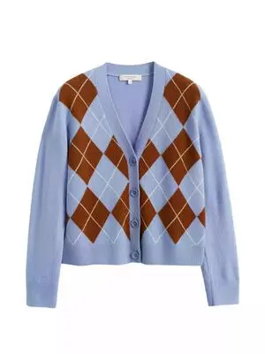 Chinti & Parker Argyle-pattern Button-up Cardigan - Blue