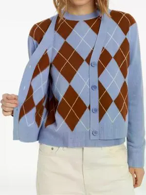 Chinti & Parker Argyle-pattern Button-up Cardigan