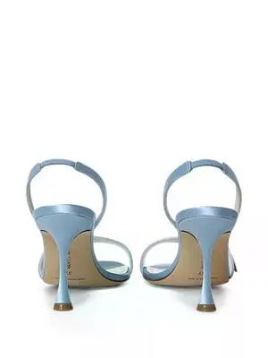 Manolo Blahnik Zutosan Crystal-buckle Slingback Sandals - Blue