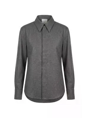 SA SU PHI Concealed-front Wool Shirt - Grey