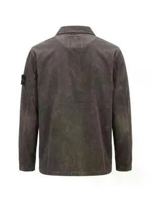 Stone Island Corduroy Terra-effect Regular-fit Zip-up Overshirt With Chest Pockets