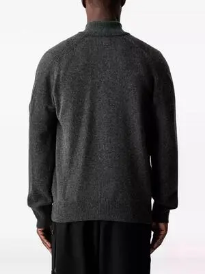 C.P. COMPANY Lambswool Lens Zipped Sweater