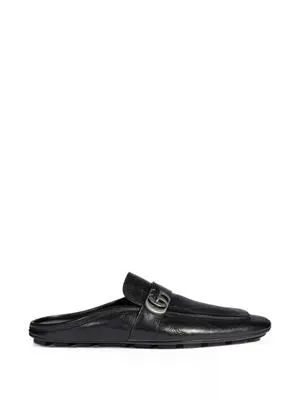 Gucci Slippers With Double G - Black