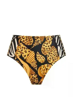 Farm Rio Tropical-print Bikini Bottoms - Black