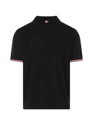 Thom Browne Tricolour-trim Wool Polo Shirt