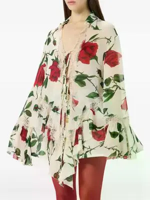 Blumarine Lace-trim Floral-print Shirt