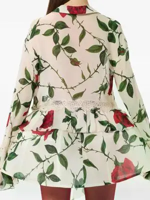 Blumarine Lace-trim Floral-print Shirt