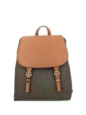 Michael Kors Quinn Monogram Buckle-detail Backpack - Brown