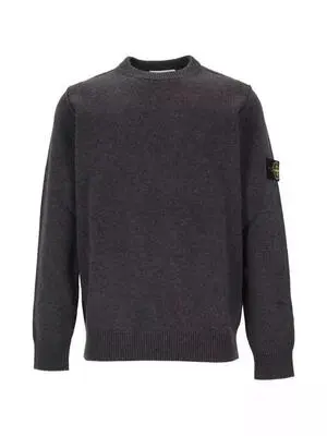 Stone Island Logo-patch Wool Sweater - Grey