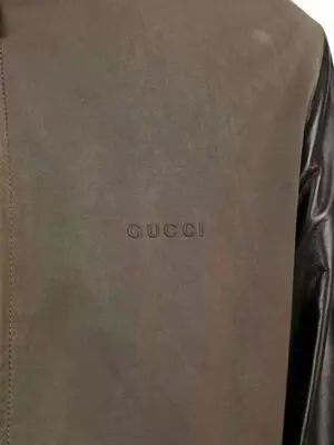 Gucci Logo-embroidered Contrast-sleeve Bomber Jacket