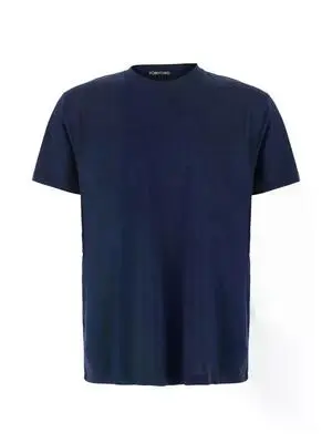 TOM FORD Logo-embroidered T-shirt - Blue