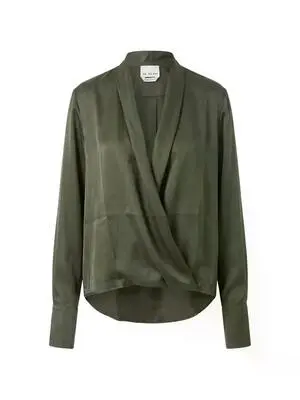 SA SU PHI Wrap-style Silk Blouse