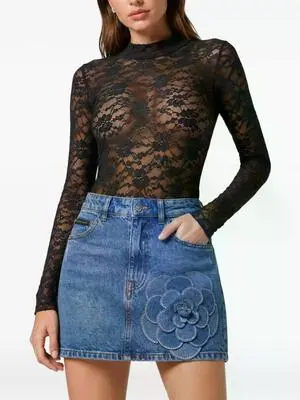 Philipp Plein Lace Bodysuit Monogram Strass