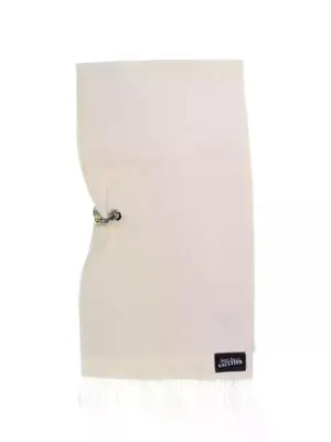 JEAN PAUL GAULTIER Metal-ring Fringe-edge Scarf - Neutrals