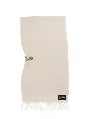 JEAN PAUL GAULTIER Metal-ring Fringe-edge Scarf - Neutrals