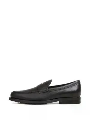 TOD'S Gommino Pebbled-leather Loafers - Black