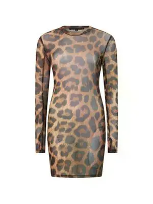 Philipp Plein Leopard-print Midi Dress - Neutrals