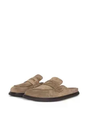 Manière De Voir Suede Loafer Mules