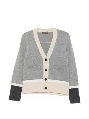 Lorena Antoniazzi Colour-block Button-up Cardigan - Grey
