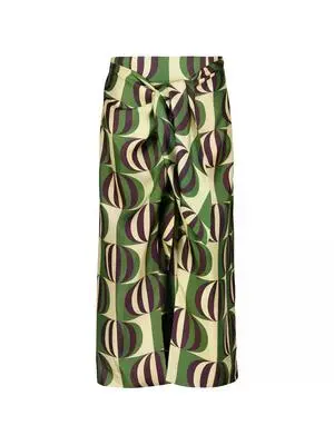PAULA Ivy Modernchess Wrap Midi Skirt - Green