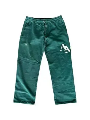 Amiri Staggered Logo Drawstring Track Pants - Green