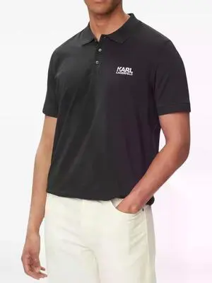 Karl Lagerfeld Logo-print Polo Shirt - Black