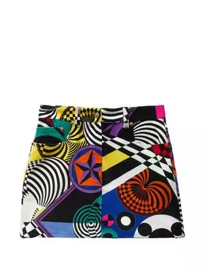Versace Printed Velvet Mini Skirt - Black