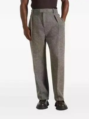 Manière De Voir Dorian Herringbone Wool Pleated Trousers