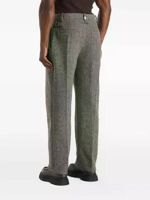 Manière De Voir Dorian Herringbone Wool Pleated Trousers