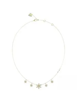 Guess Flower-pendant Crystal-embellished Necklace - Gold