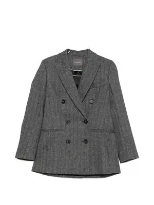 Lorena Antoniazzi Herringbone Double-breasted Jacket - Grey