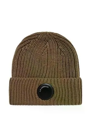 C.P. COMPANY Ribbed-knit Goggle Beanie Hat - Brown