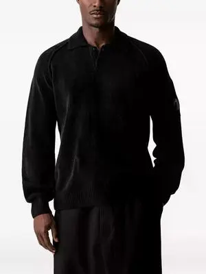 C.P. COMPANY Lens-detail Rib-knit Sweater - Black