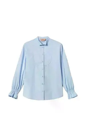 TWINSET Poplin Shirt With Ruffles - Blue