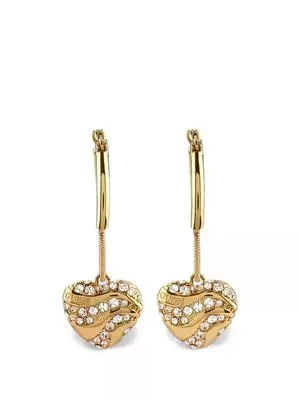 Guess Heart Waves Hoop Earrings - Gold