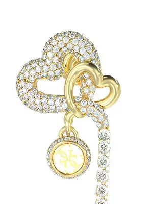 Guess Pavé-set Heart-pendant Earrings