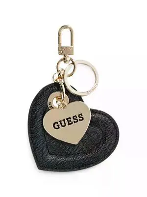 Guess Heart-shaped Logo-print Keyring