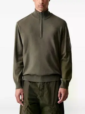 C.P. COMPANY Lens-detail Half-zip Sweater - Green