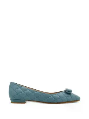 FERRAGAMO Quilted Varina Ballet Flats - Blue