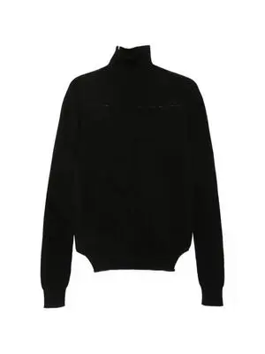 Rick Owens Fisherman Ribbed-knit Roll-neck Sweater - Black