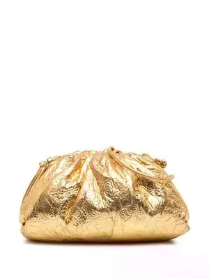 Bottega Veneta 2012-2026 Metallic Crinkled Lambskin The Mini Pouch Crossbody Bag - Gold