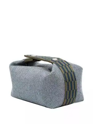 Hermès 2000-2026 Small Wool Bride A Brac H Natte Case Vanity Bag - Blue